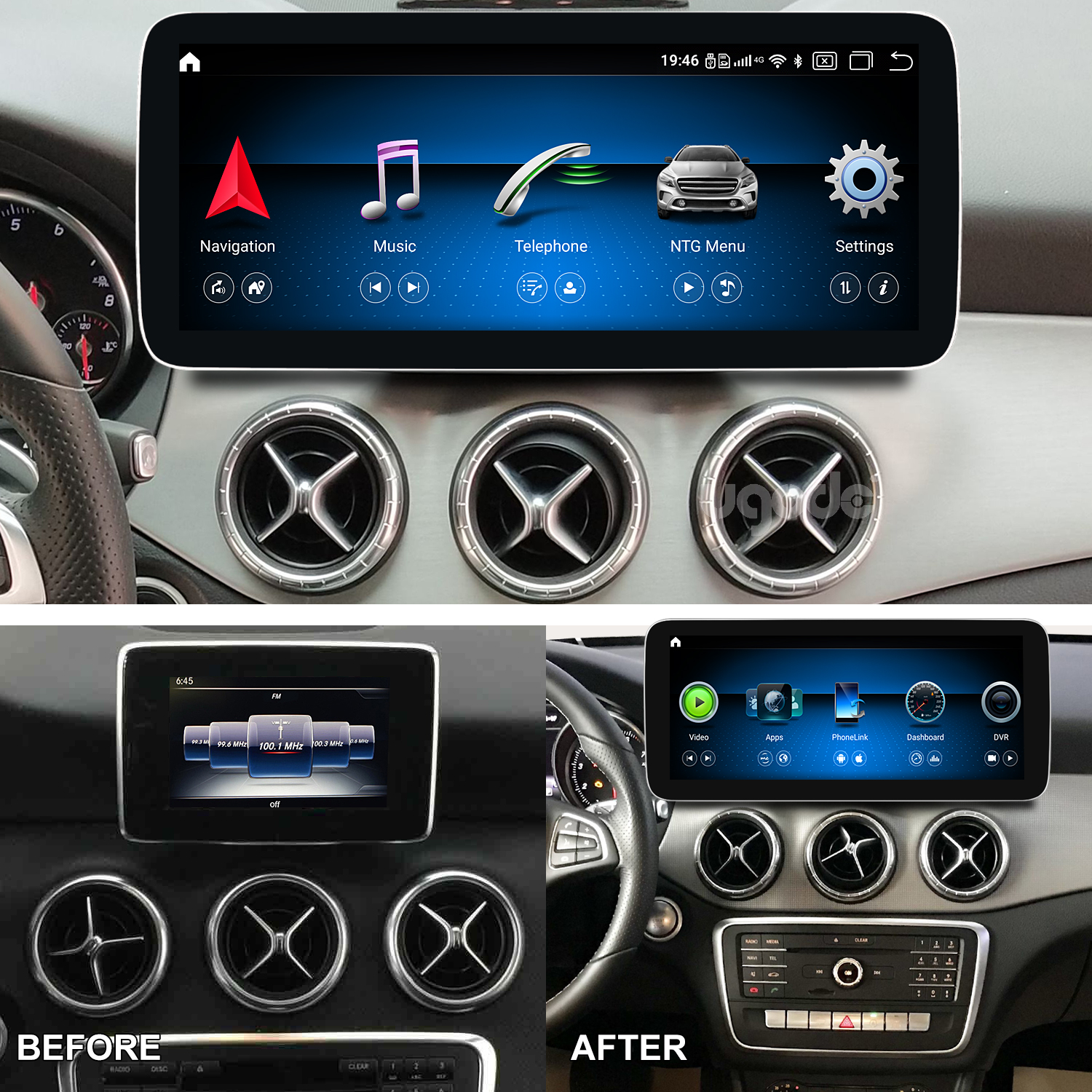 12.3 Android Screen Upgrade Multimedia Mercedes Benz A CLA GLA W176 ...