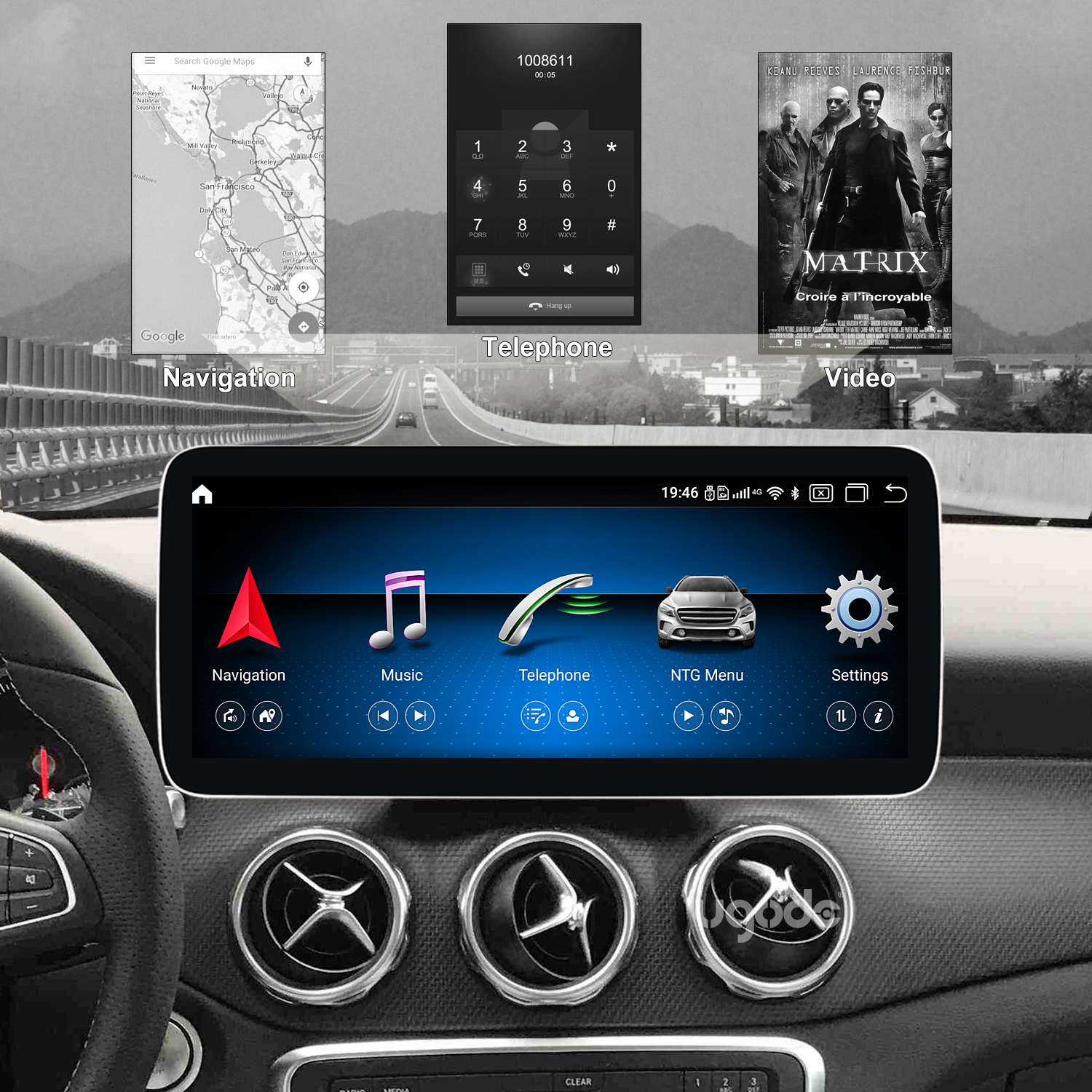 12.3 Android Screen Upgrade Multimedia Mercedes Benz A CLA GLA W176 ...