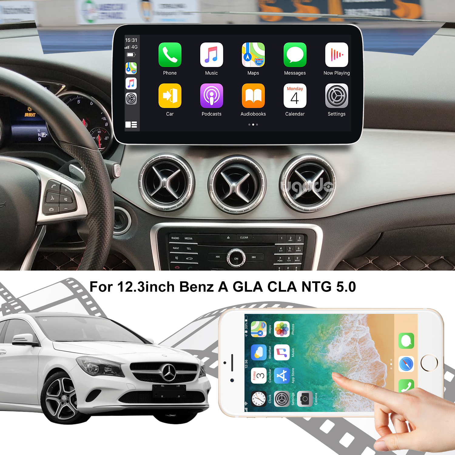 12.3 Android Screen Upgrade Multimedia Mercedes Benz A CLA GLA W176 ...