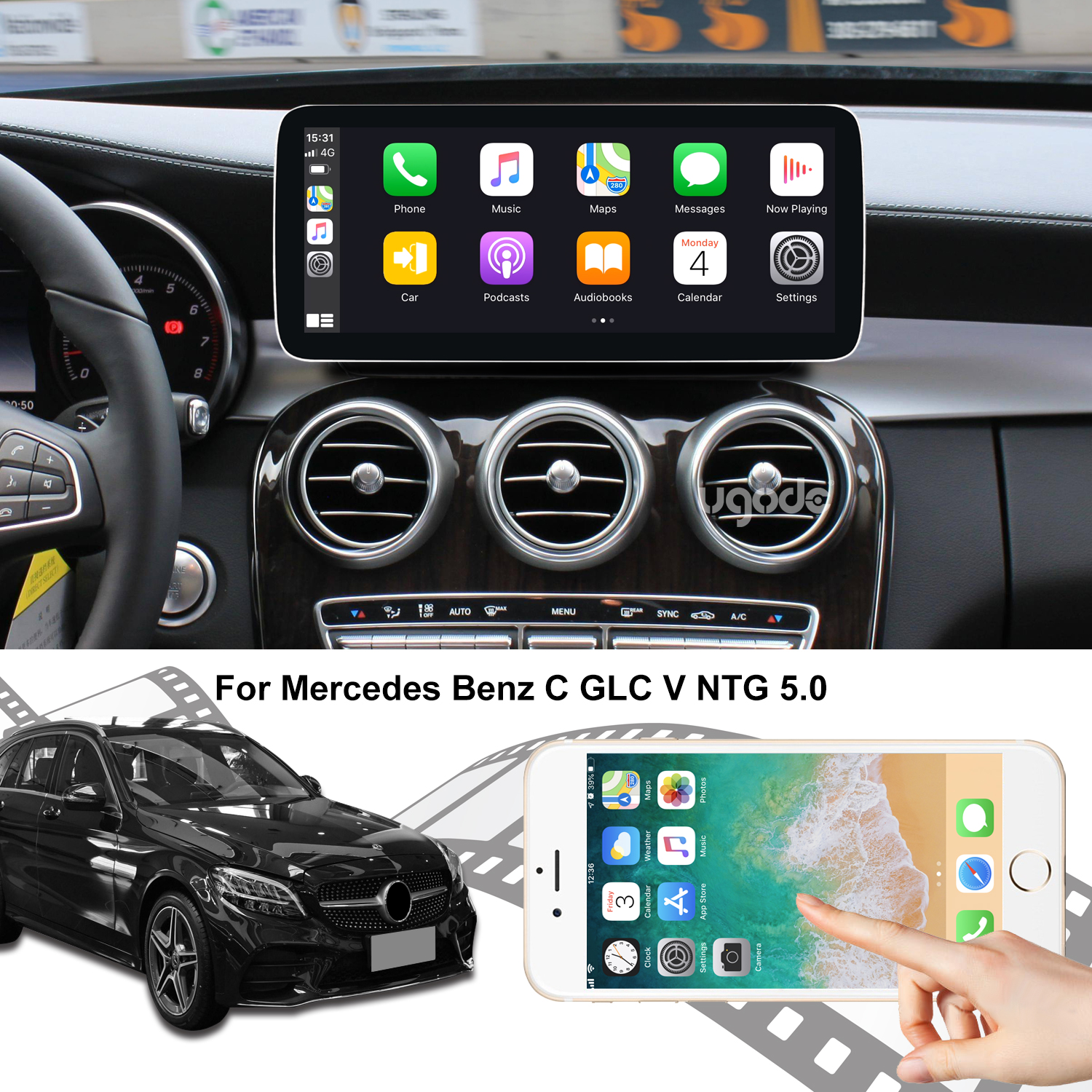 Android 1920 Screen Display Radio Mercedes Benz C class NTG5.05.2 2015 ...