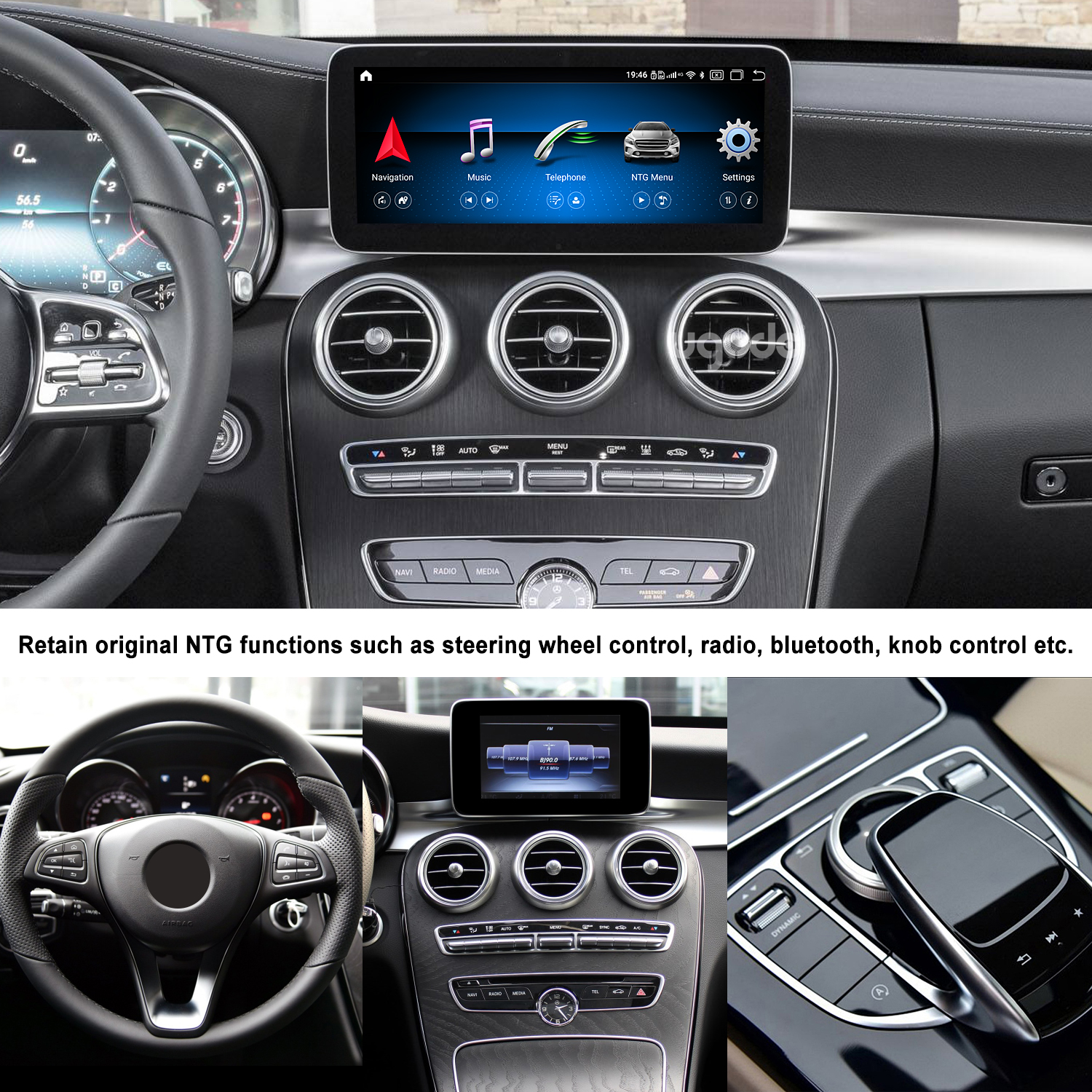 Android 1920 Screen Display Radio Mercedes Benz C class NTG5.05.2 2015 ...